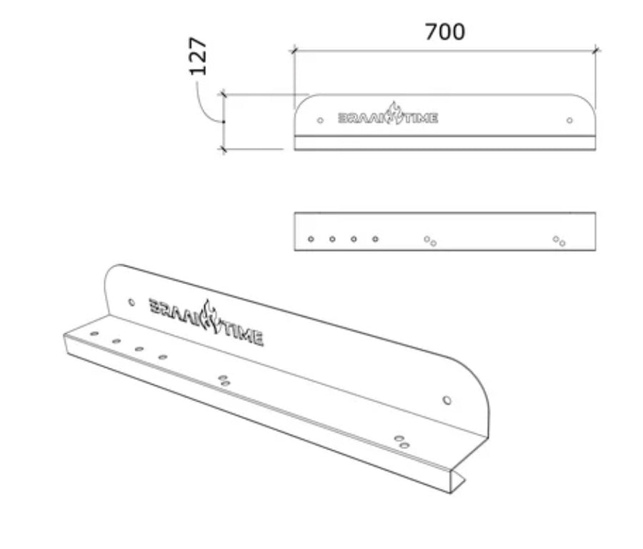 Roosterbraai: Grid Storage bracket – craft braai
